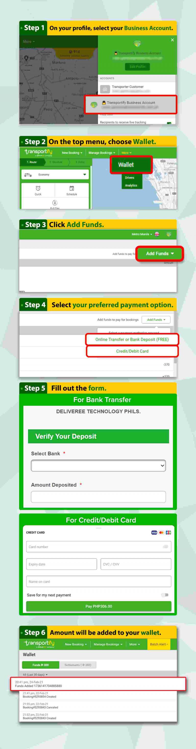 Add Funds to Your Business Program Account