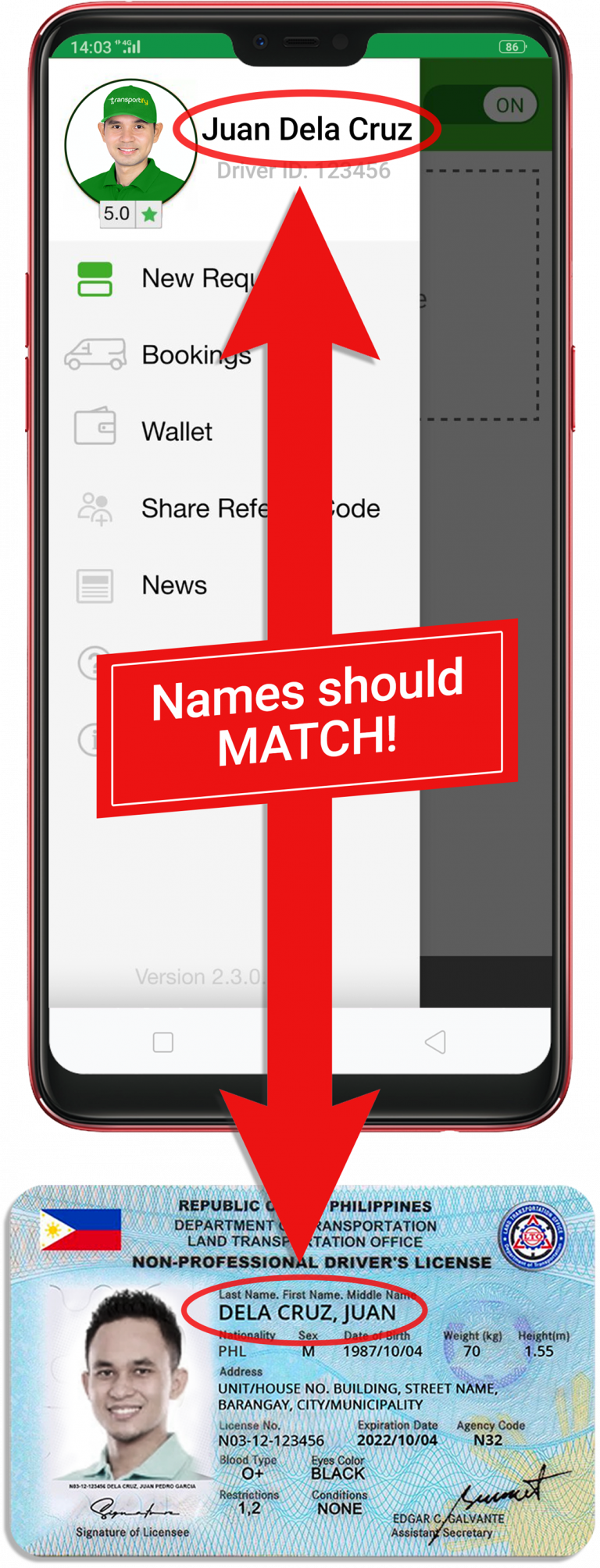 Ways to Verify Identity of Transportify Driver